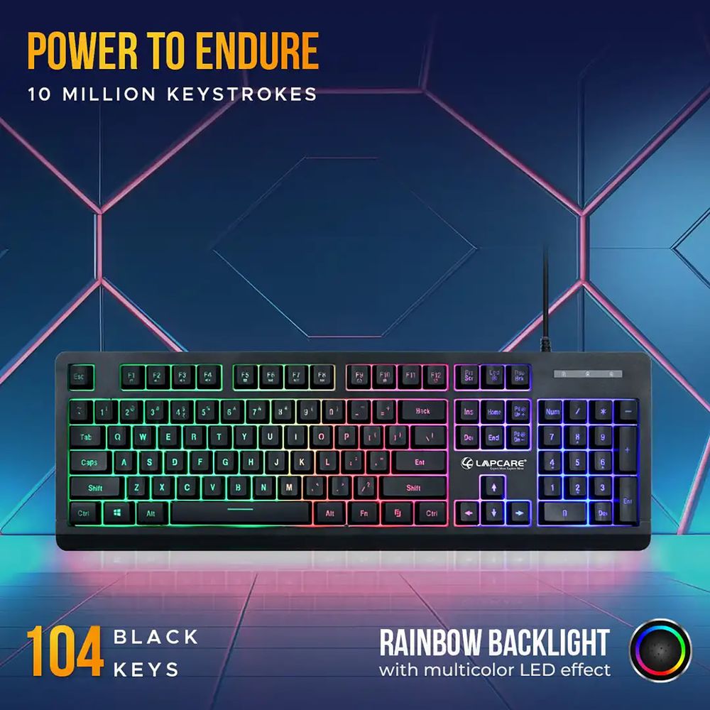 Buy LAPCARE Champ LGC-012 Wired Gaming Keyboard and Mouse Combo (RGB ...